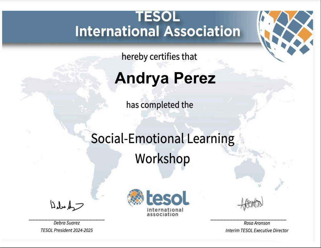 Appendix – Andrya's Teaching Portfolio